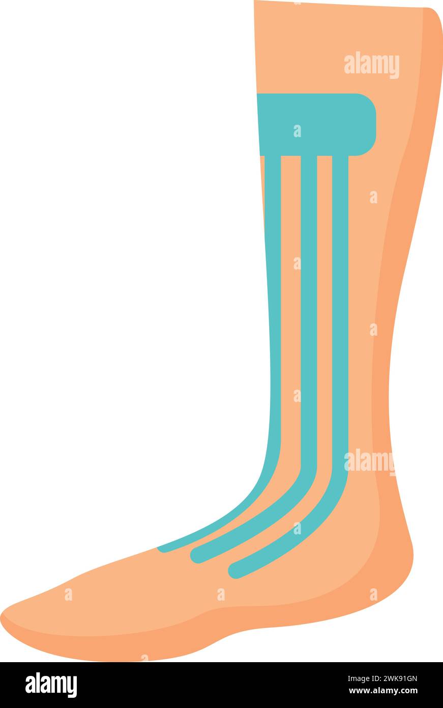 Foot kinesio tape icon cartoon vector. Sport belt. Elastic body joint ...