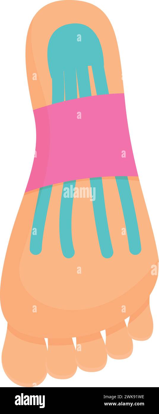 Foot pain icon cartoon vector. Health medical sport. Elastic bandage ...