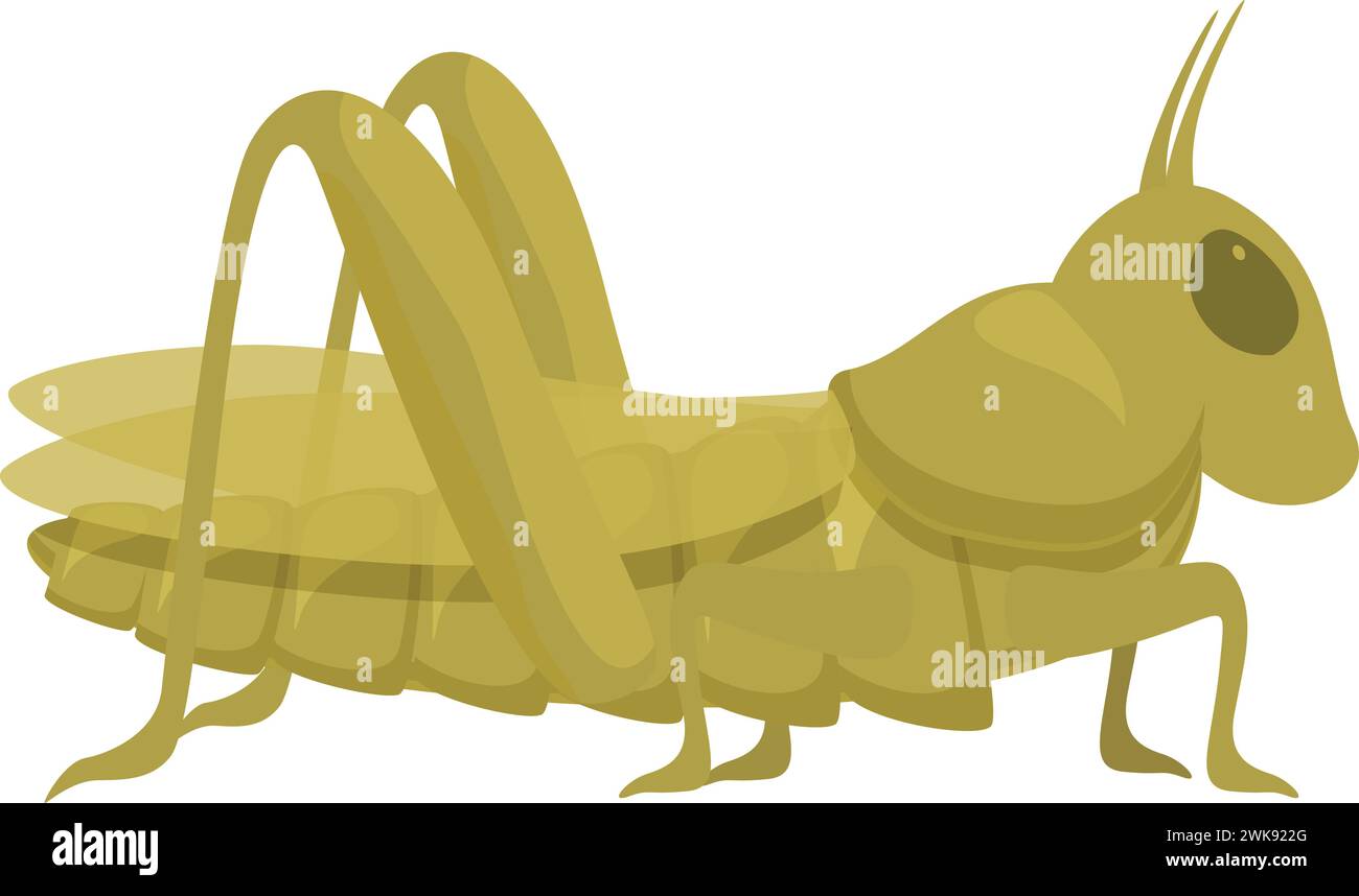 Grasshopper locust icon cartoon vector. Cute insect. Cricket life green ...