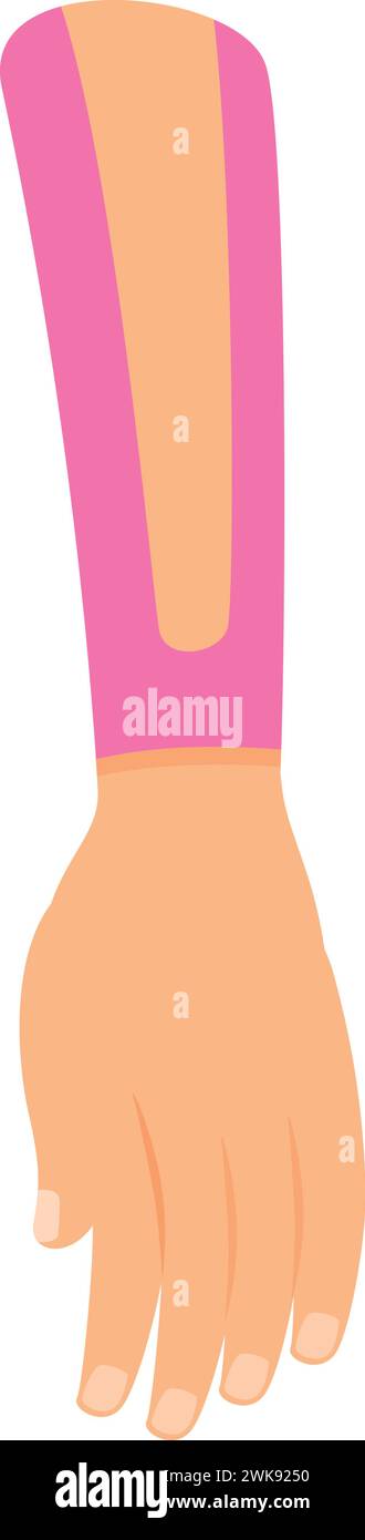 Hand element tape icon cartoon vector. Kinesio medicine. Pain therapy ...