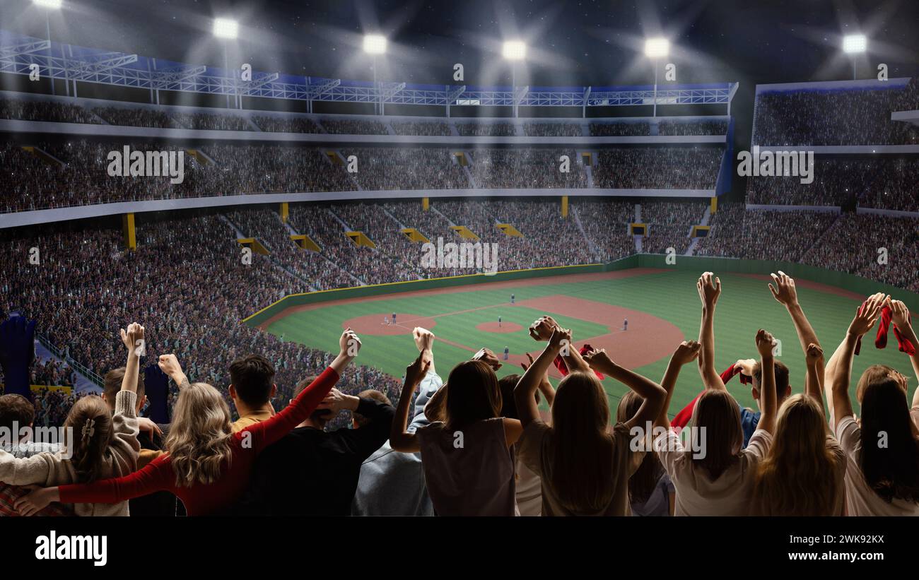 Back view of fans standing applauding hi-res stock photography and ...