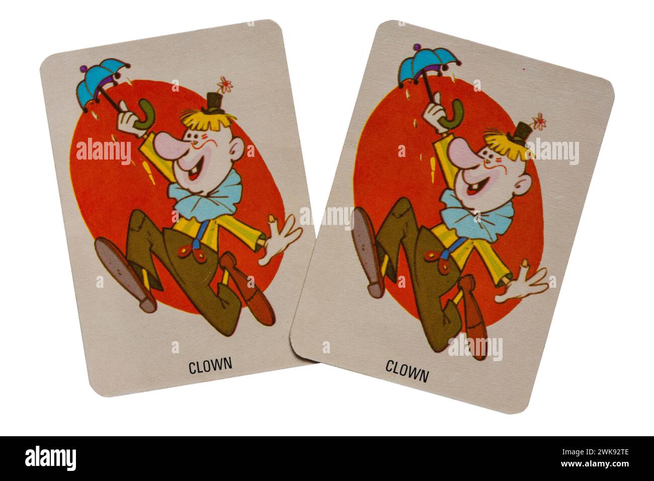 pair of old retro Clown cards from pack of Donkey playing cards ...