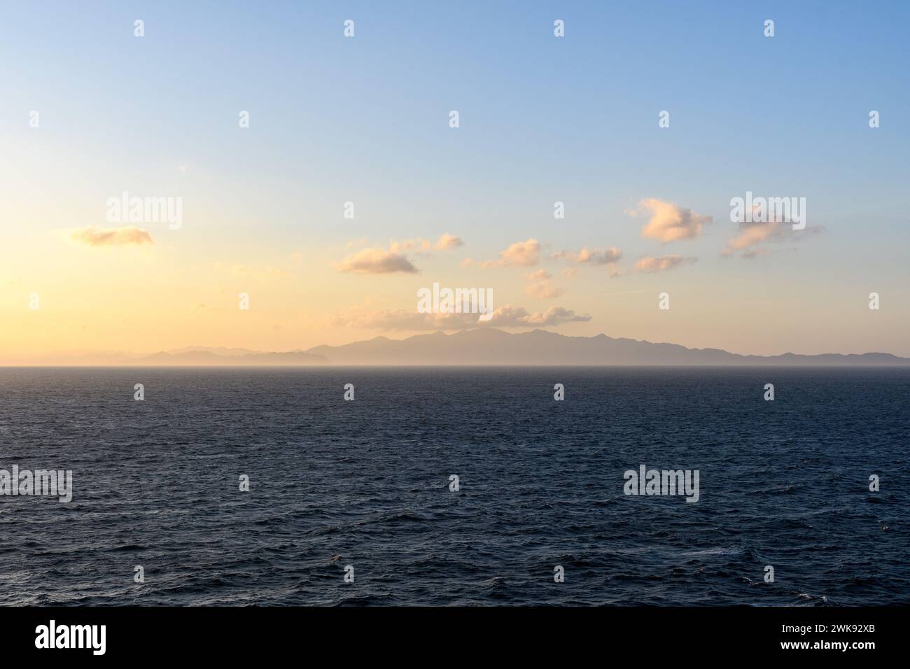 Early morning on board a cruise ship. Most of the passengers are still ...