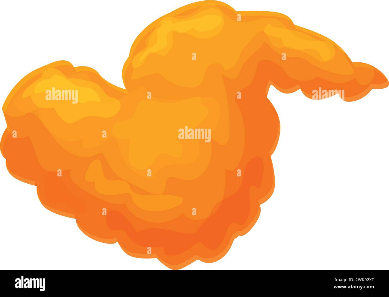 Crunchy fried wings icon cartoon vector. Hot meal. Recipe food Stock ...
