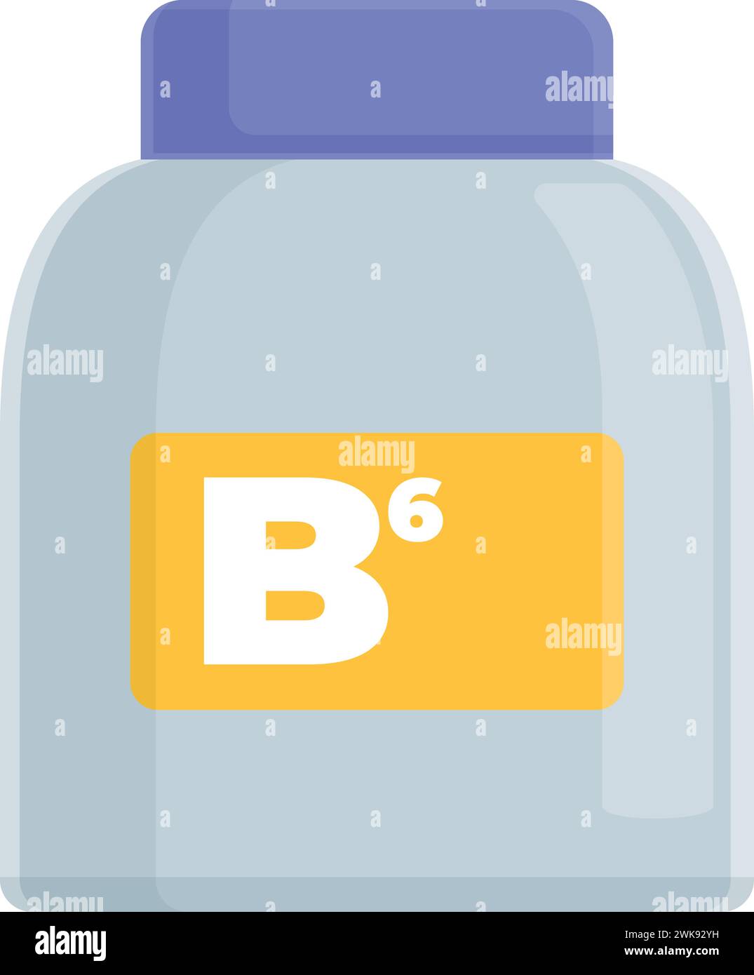 B6 vitamin jar icon cartoon vector. Supplement capsule. Organic food ...
