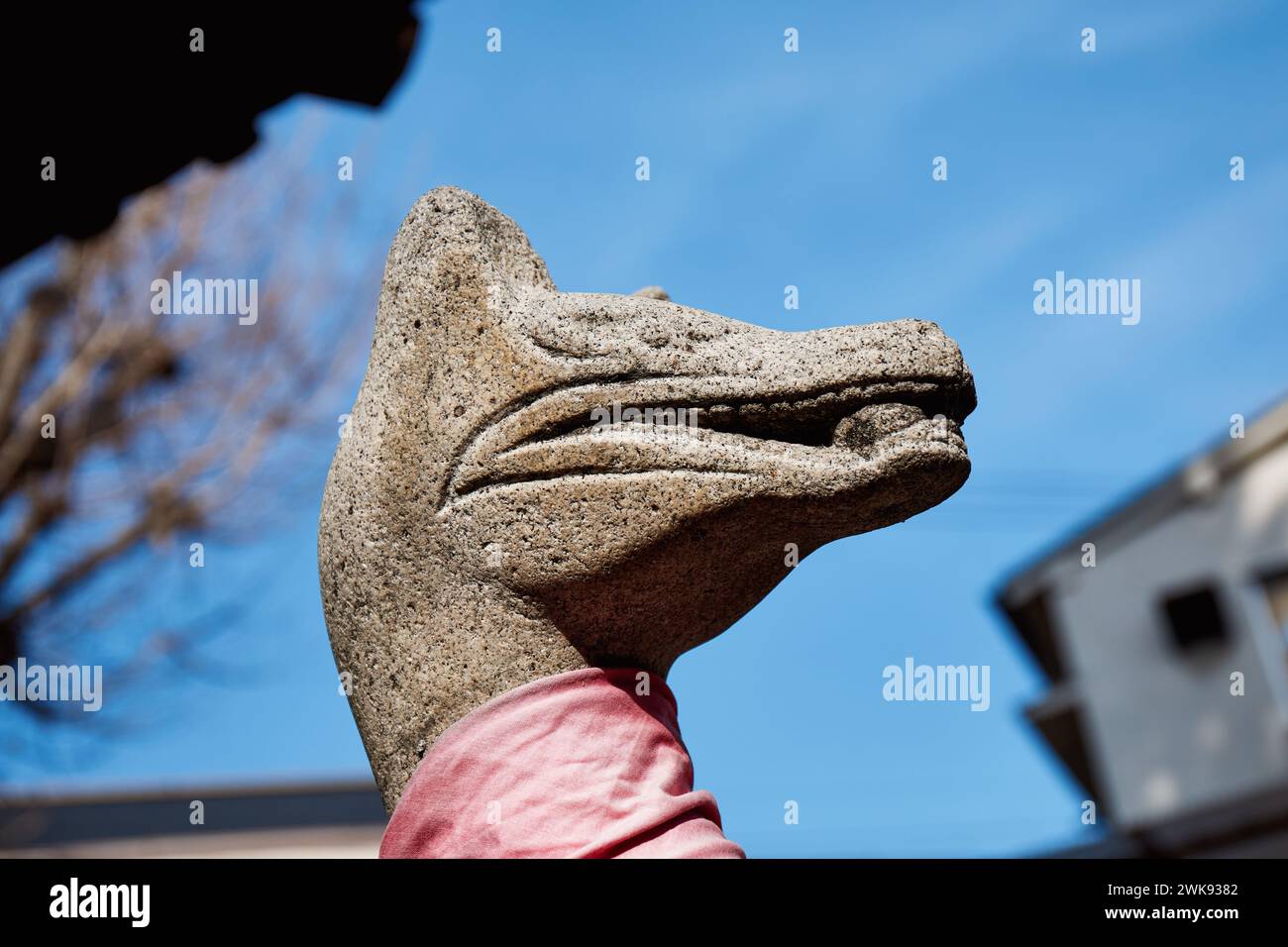 Fox statue (Inari Okami), Tanaka Inari Shrine, Suginami, Tokyo Stock ...
