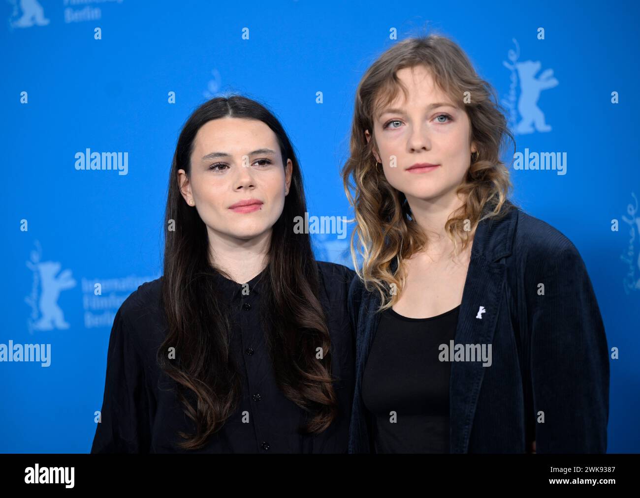 Berlin, Germany. 19th Feb, 2024. Actress Lilith Grasmug (l) and actress ...