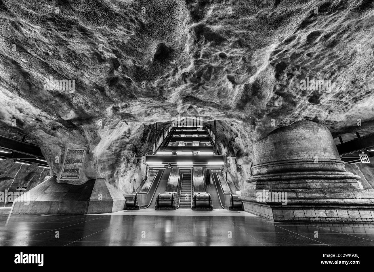 Radhuset metro, subway station on blue line on Stockholm tunnelbana in ...