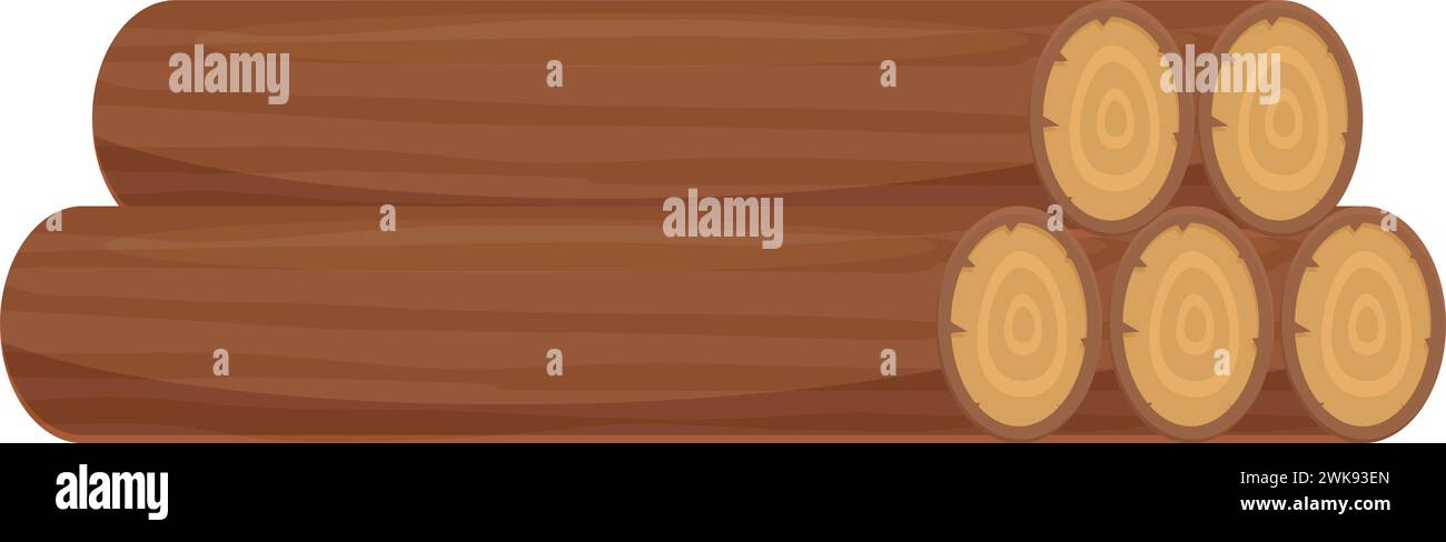 Cutted tree ready for paper icon cartoon vector. Factory process. Work ...
