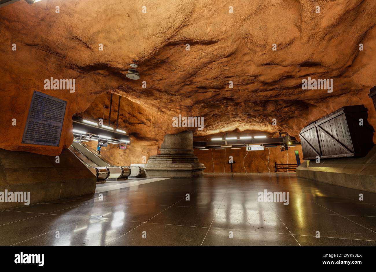 Radhuset metro, subway station on blue line on Stockholm tunnelbana in ...