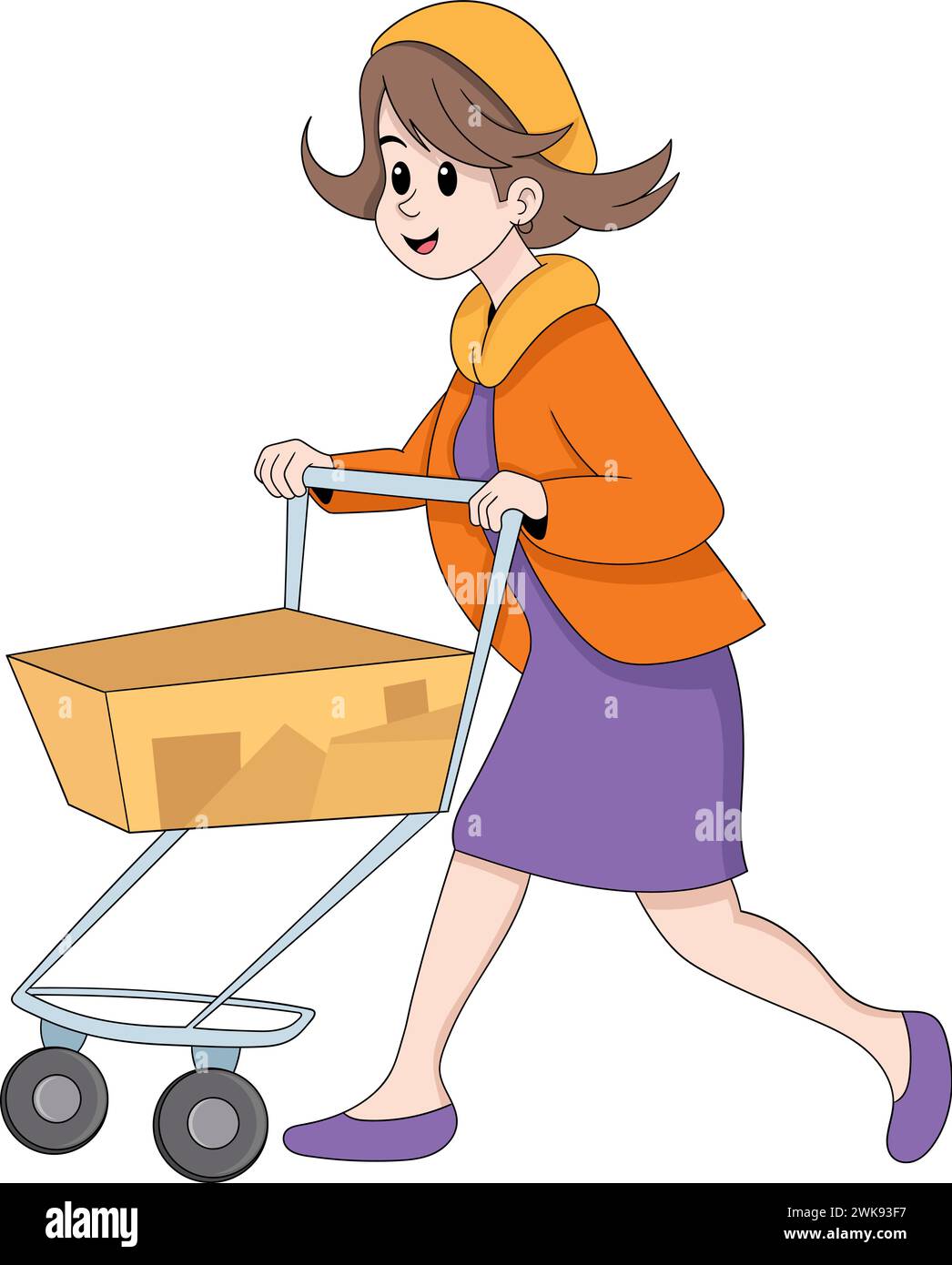 Young mother is shopping at the beginning of the month, daily ...