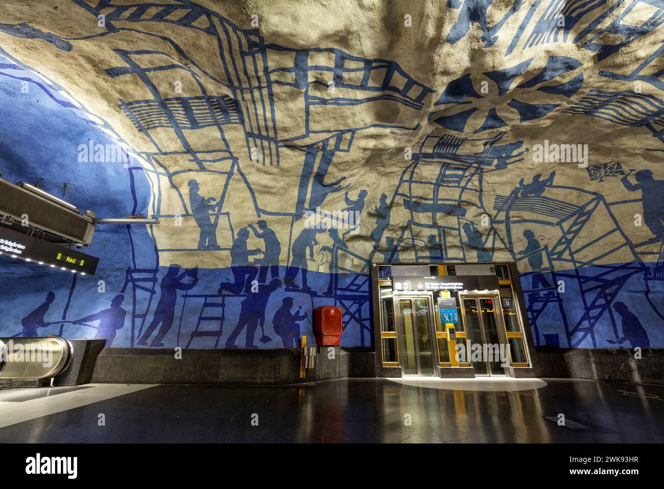 T Centralen metro, subway station on blue and red line on Stockholm ...