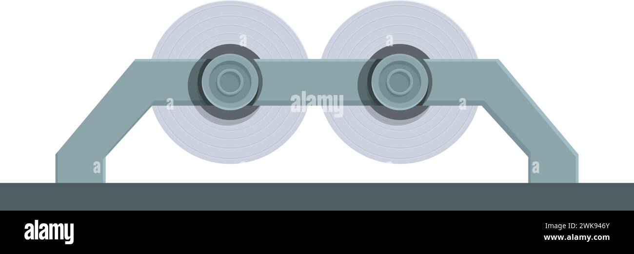 Double paper roll icon cartoon vector. Modern plant. Factory process ...