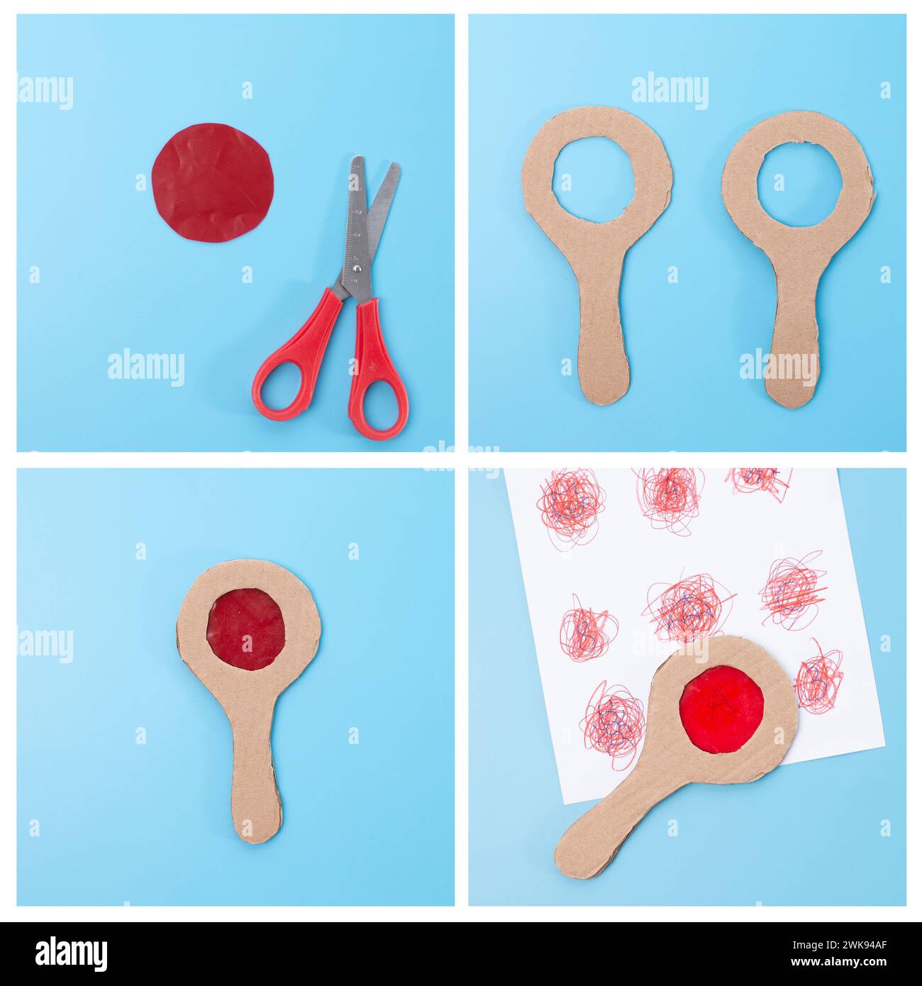 a cardboard magnifying glass craft for kids play, handmade loupe toy ...