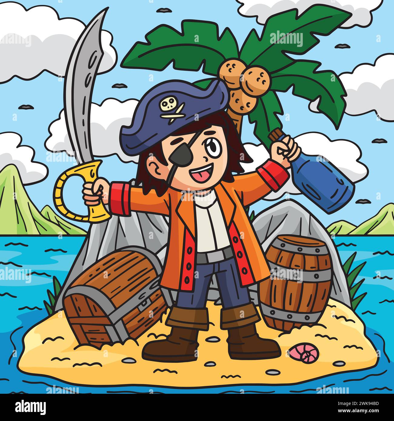 Cartoon pirate captain hi-res stock photography and images - Alamy