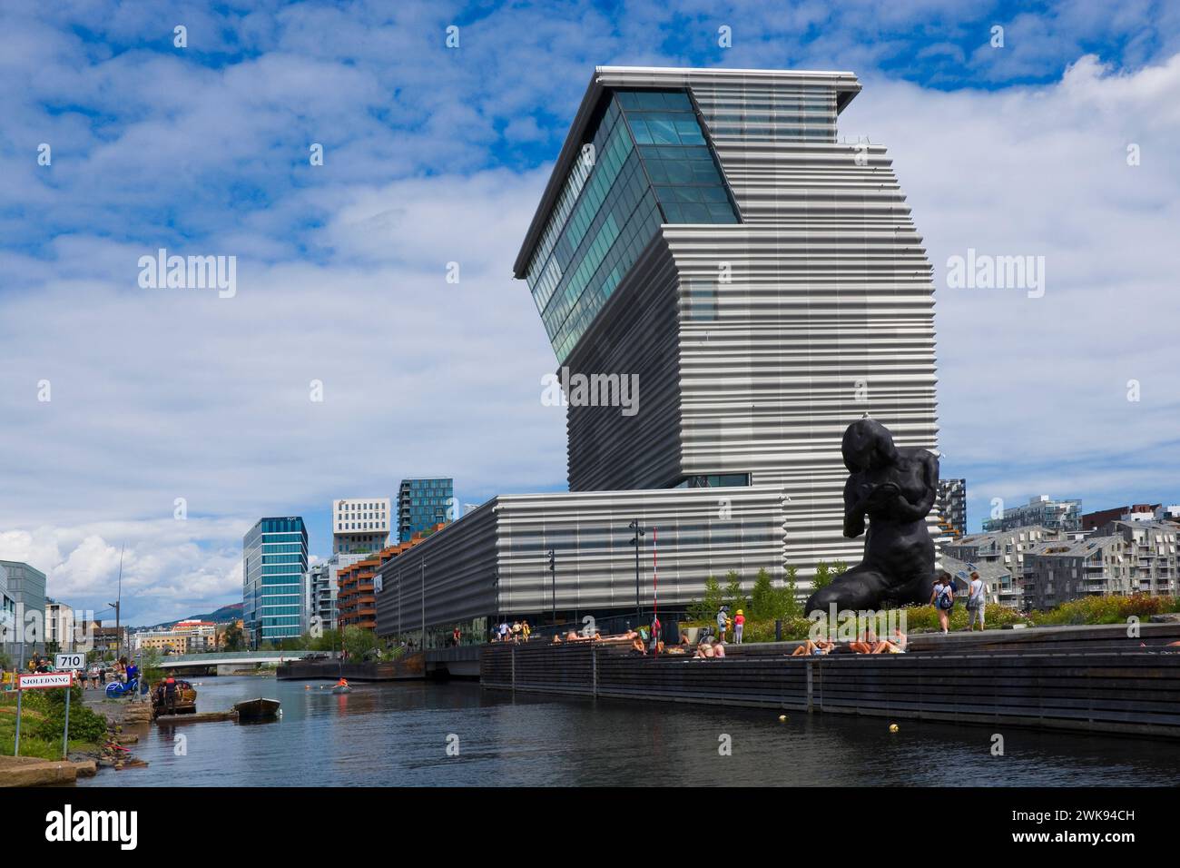 New building of Munch Museum next to the Oslo Opera House, Norway Stock ...
