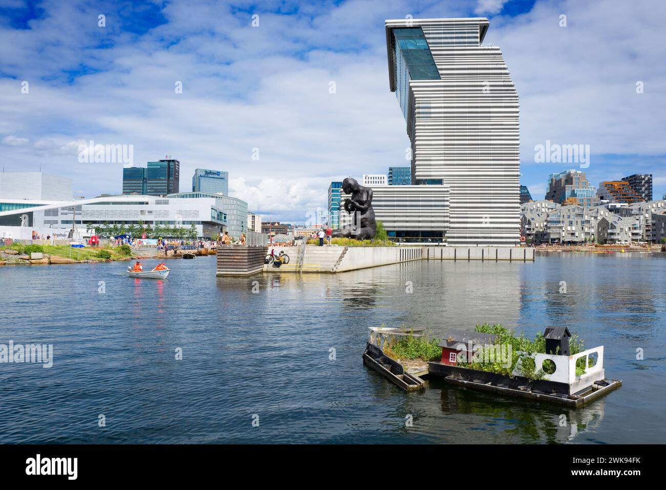 New building of Munch Museum next to the Oslo Opera House, Norway Stock ...