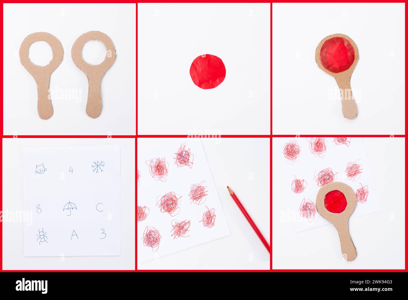 a cardboard magnifying glass craft for kids play, handmade loupe toy ...