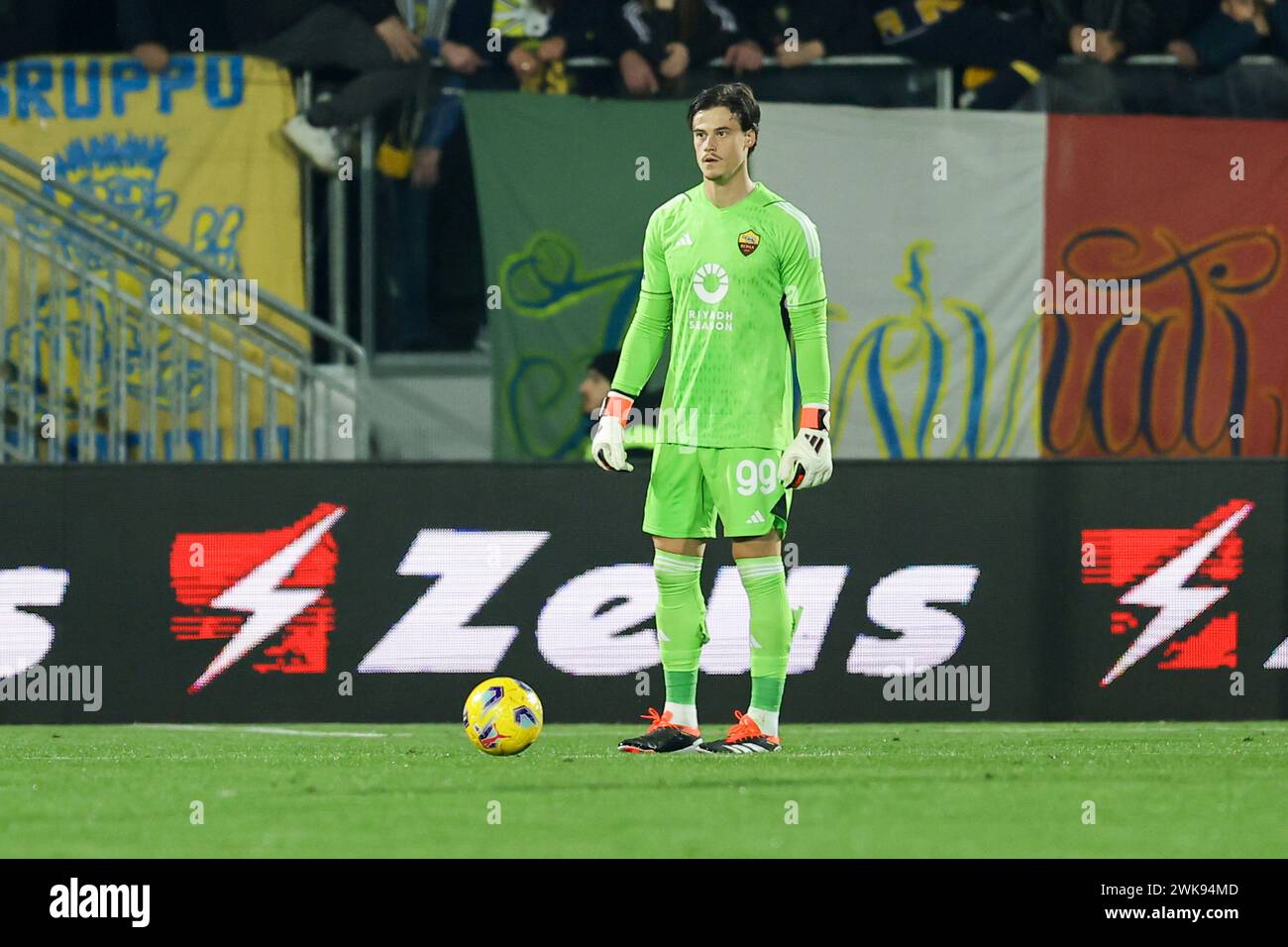 Roma’s Belgian goalkeeper Mile Svilar controls the ball during the ...