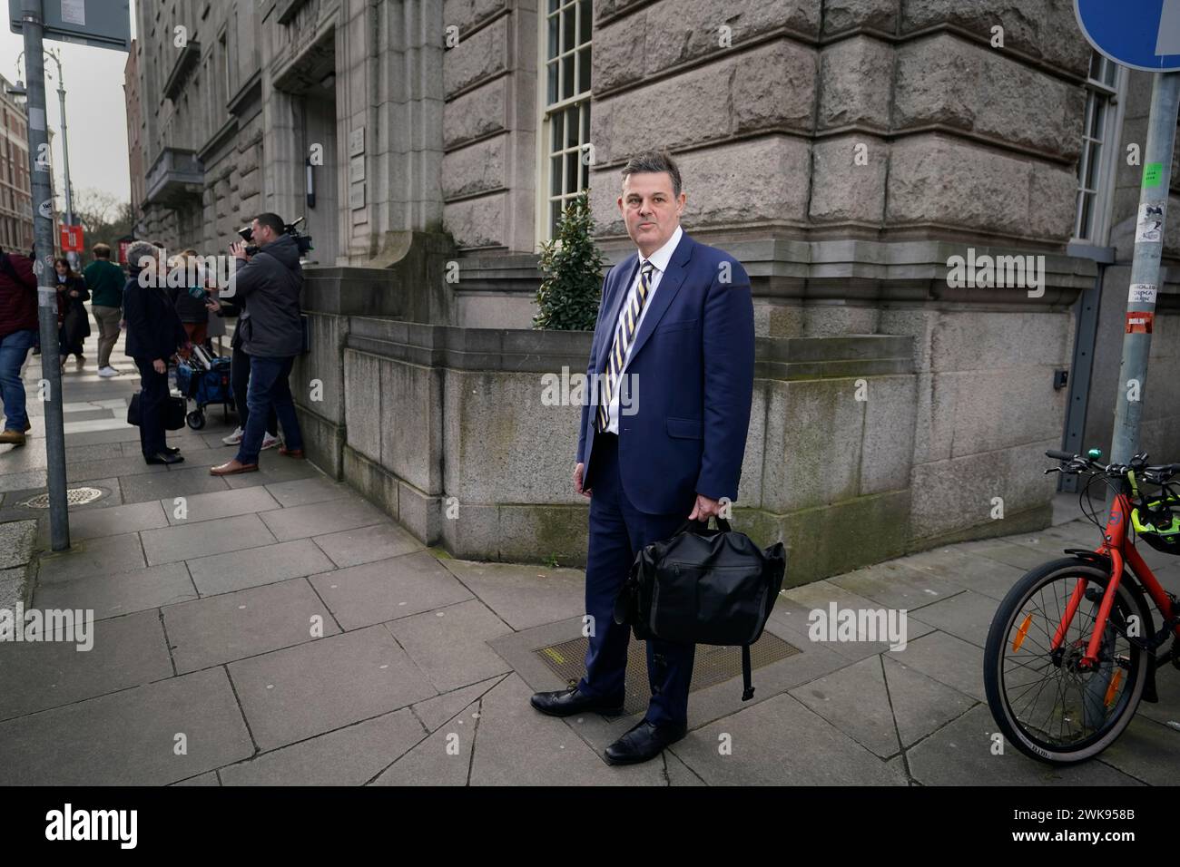 RTE director general Kevin Bakhurst leaves following a meeting with ...
