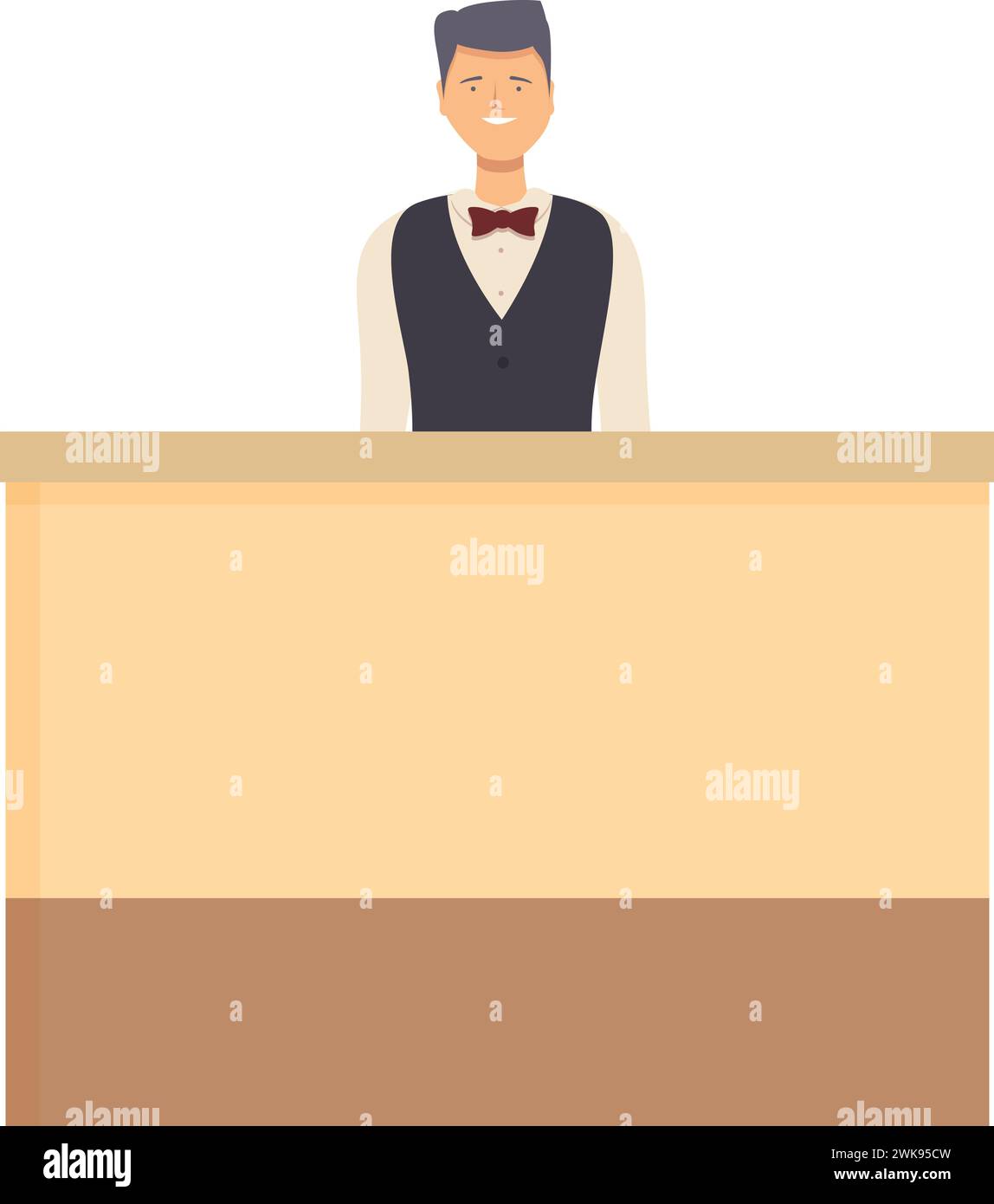 Cute receptionist icon cartoon vector. Work business. Adult desk ...