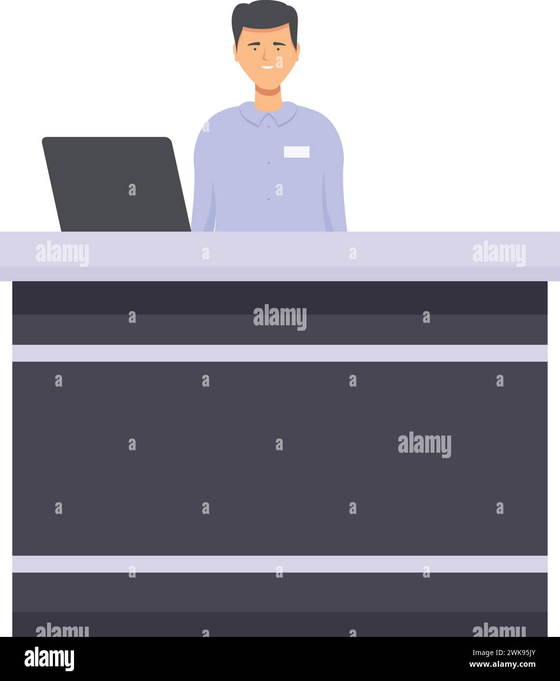 Happy front desk staff Cut Out Stock Images & Pictures - Alamy