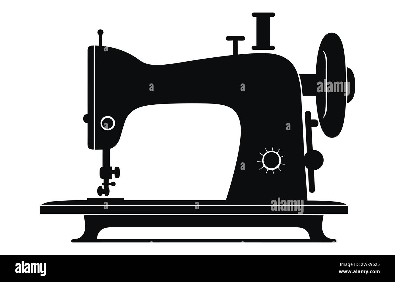 Sewing Machine Vector Illustration Sewing Logo Atelier Manual Sew