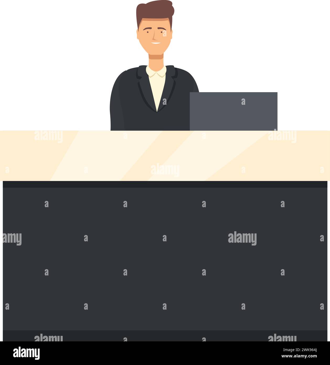 Happy front desk staff Stock Vector Images - Alamy