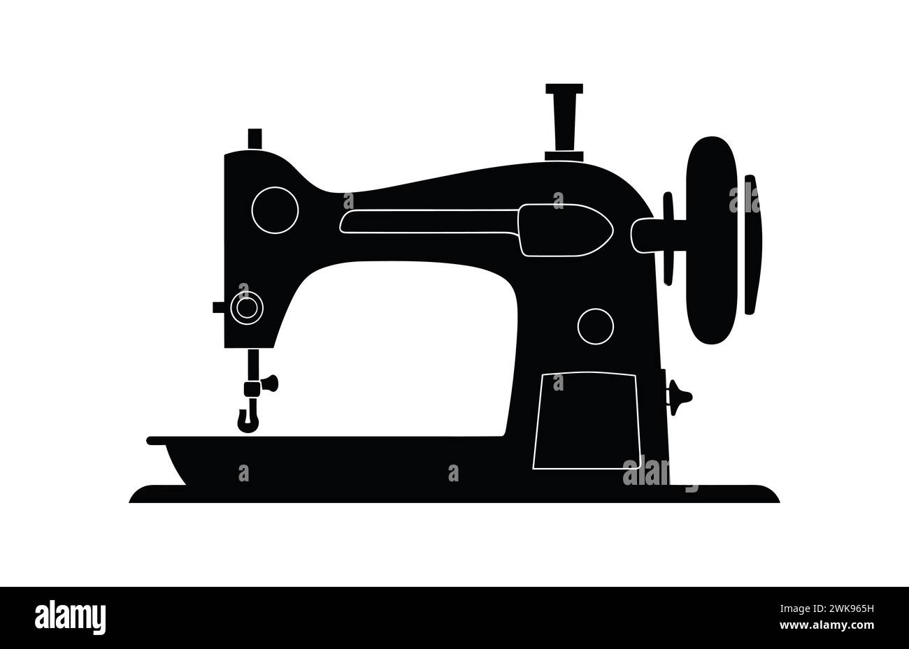 Sewing Machine Vector Illustration Sewing Logo Atelier Manual Sew