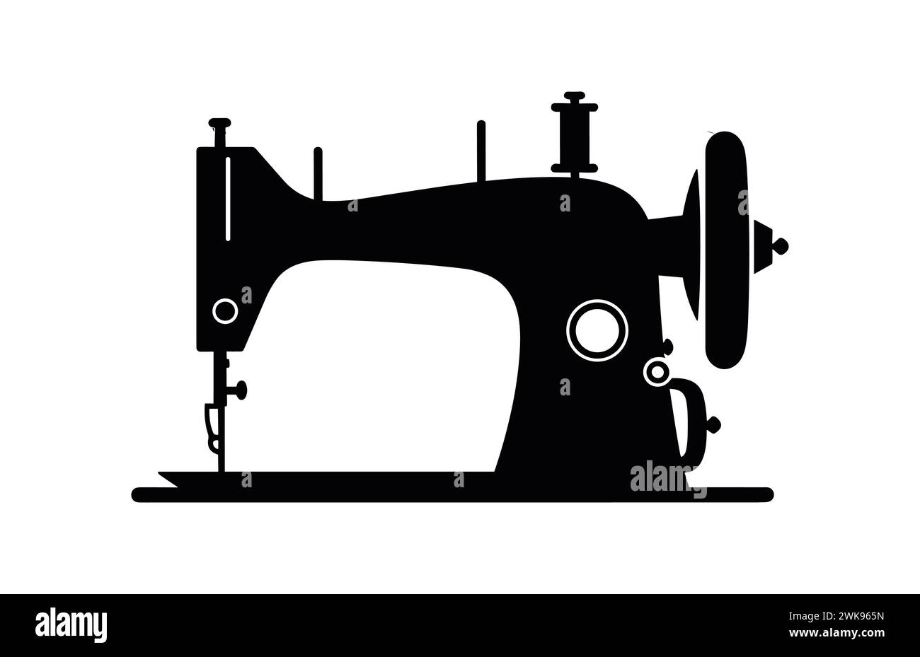 Sewing Machine Vector Illustration Sewing Logo Atelier Manual Sew