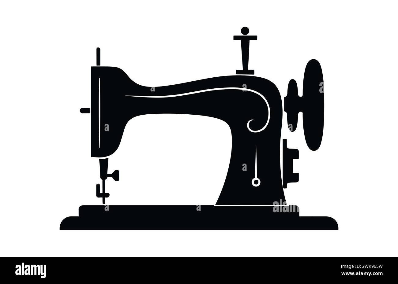 Sewing Machine Vector Illustration Sewing Logo Atelier Manual Sew