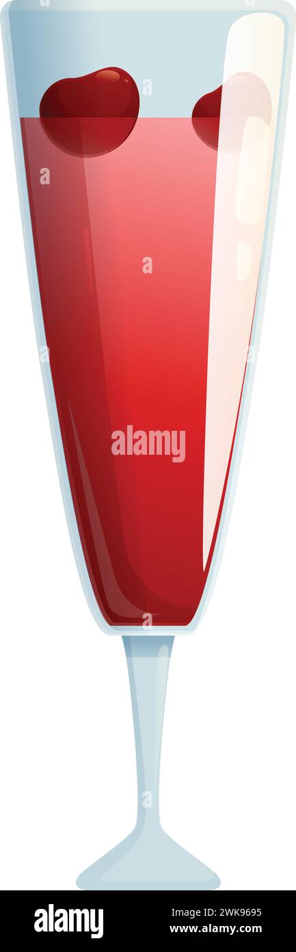 Summer red cocktail icon cartoon vector. Alcoholic drinks. Gin ...