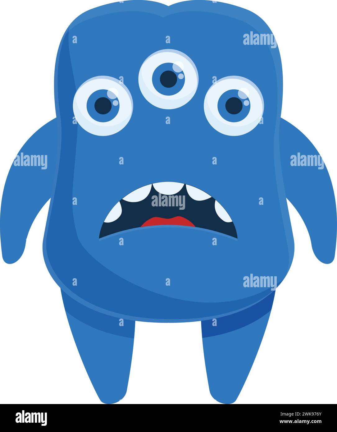 Blue alien monster icon cartoon vector. Baby gremlin. Crazy happy child ...