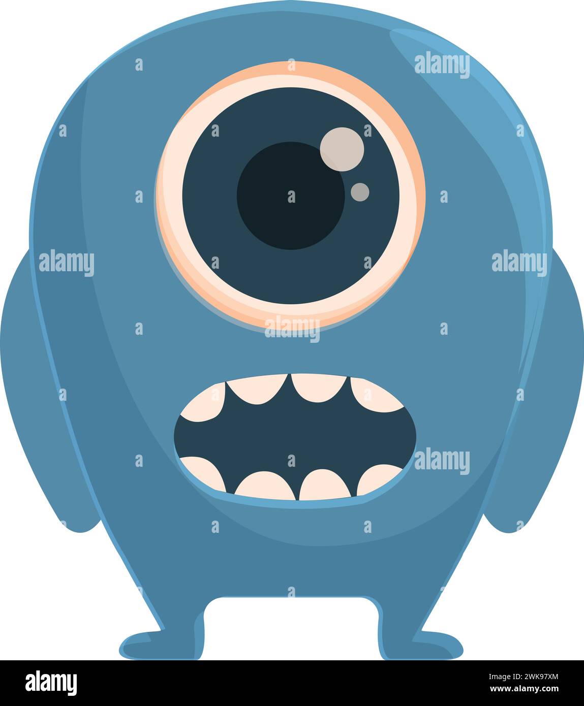 Big eye monster icon cartoon vector. Creature face baby. Comic beast ...