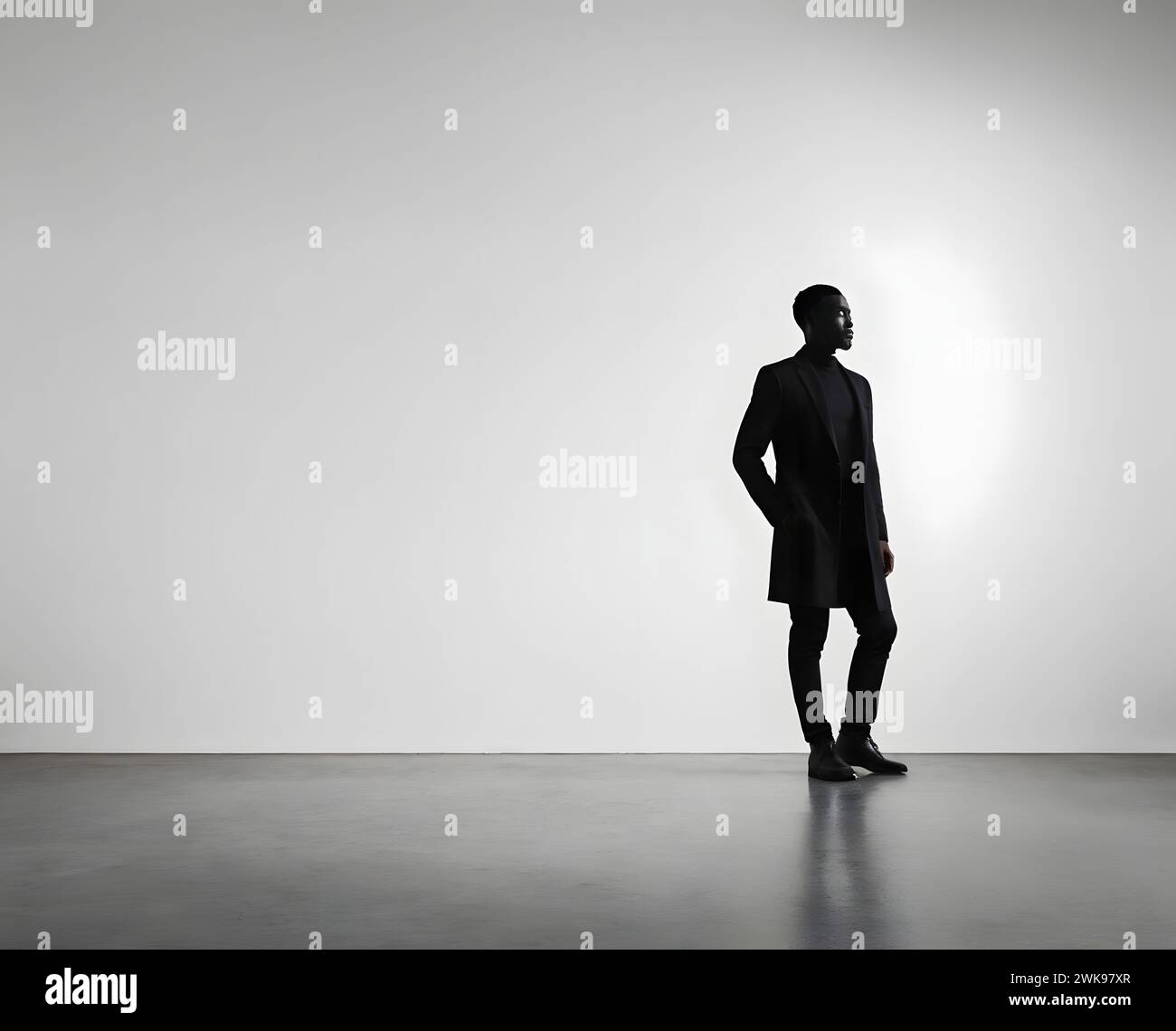 Silhouette of a man standing, full body illustration Stock Photo - Alamy