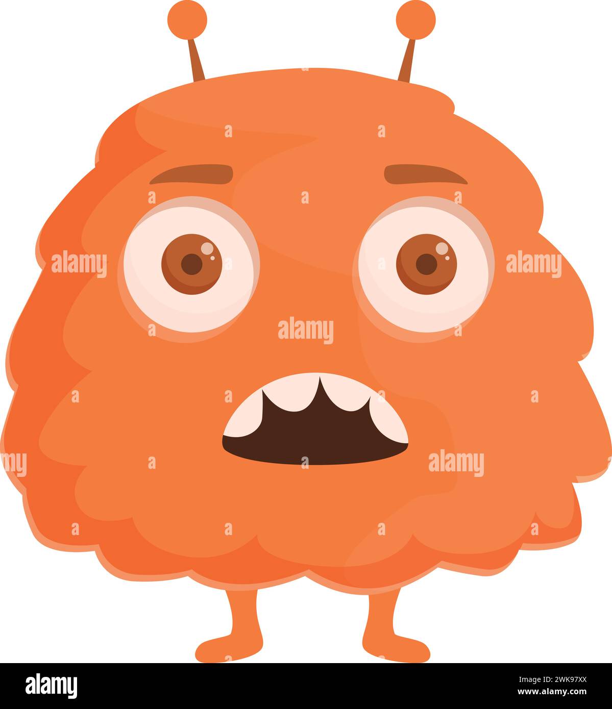 Orange monster alien icon cartoon vector. Cute funny character ...