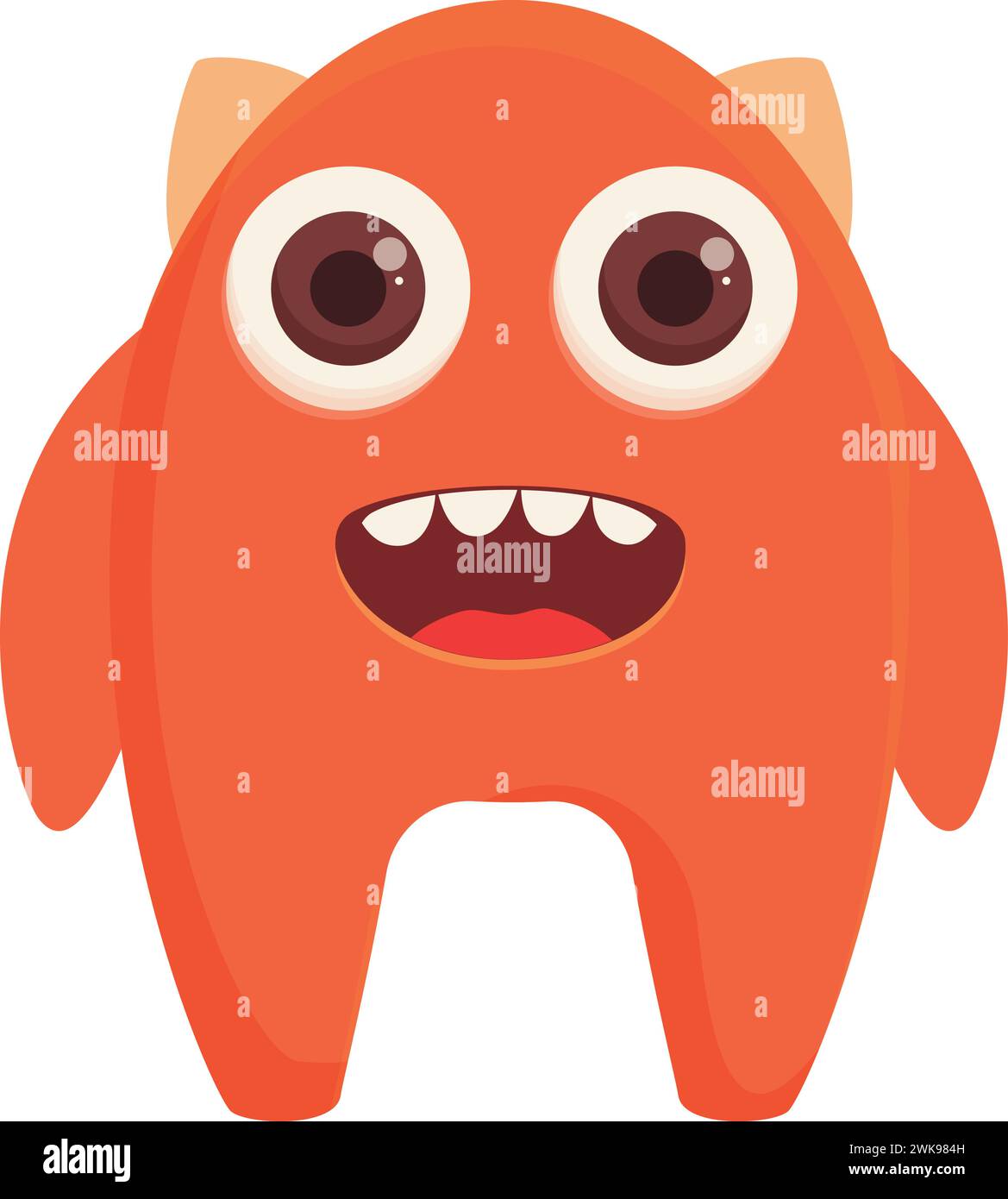 Creature happy monster icon cartoon vector. Child happy card. Mascot ...
