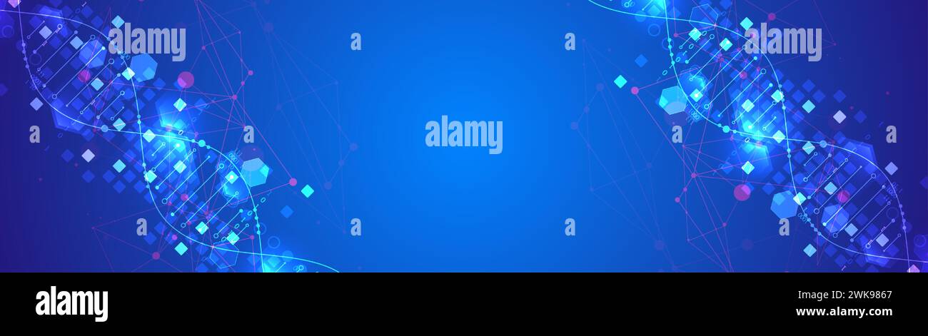 Scientific and technological background. Abstract image of DNA molecule ...