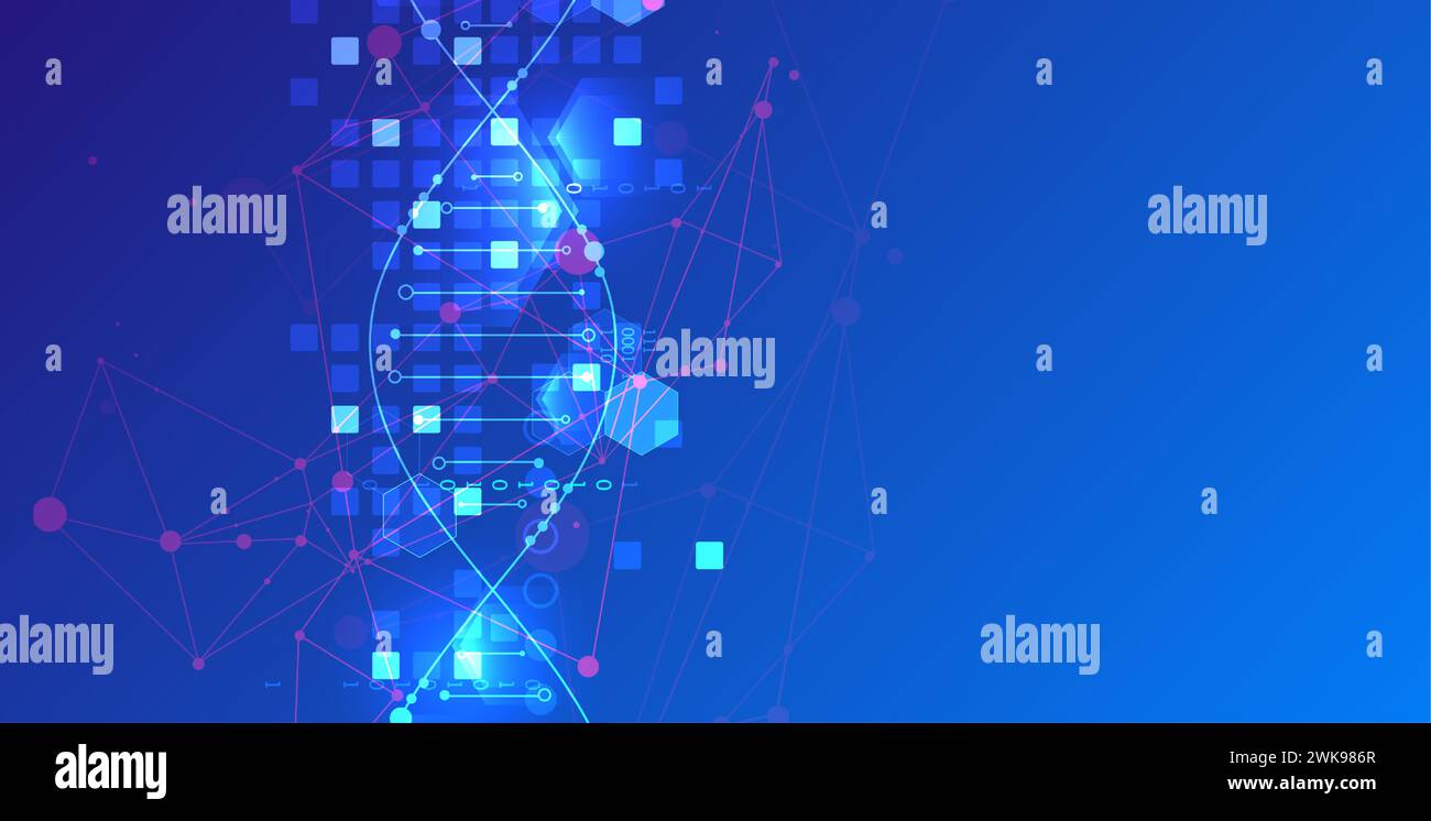 Scientific and technological background. Abstract image of DNA molecule. Vector illustration ...