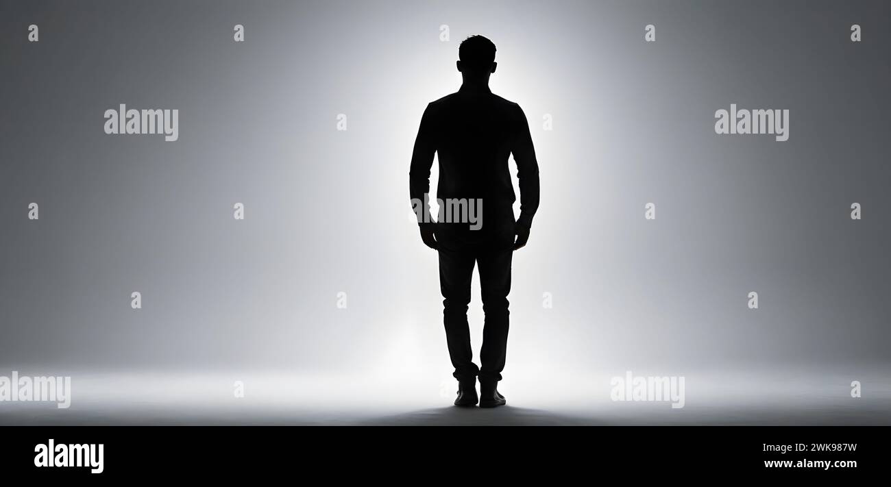 Silhouette of a man standing, full body illustration Stock Photo - Alamy