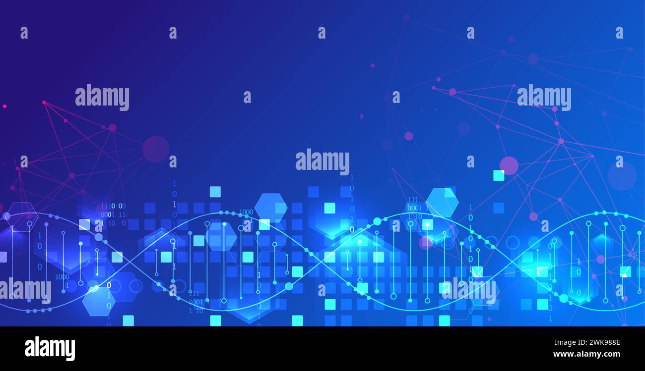 Scientific and technological background. Abstract image of DNA molecule. Vector illustration ...