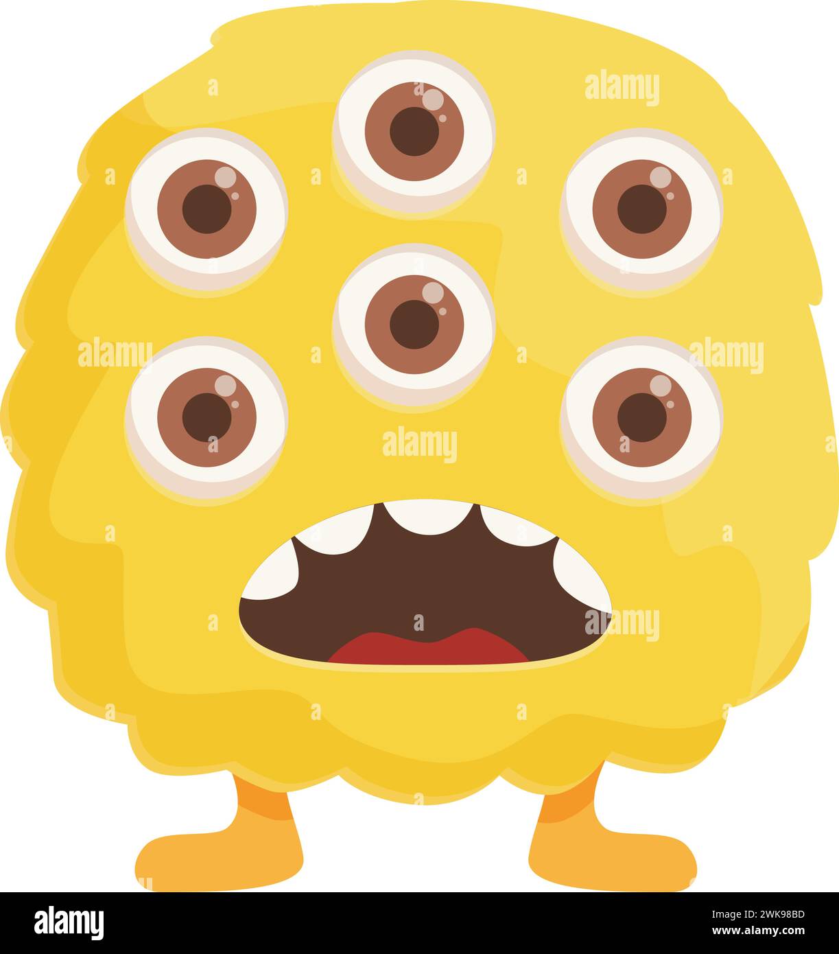 Multi eyes monster icon cartoon vector. Scary character. Creature face ...