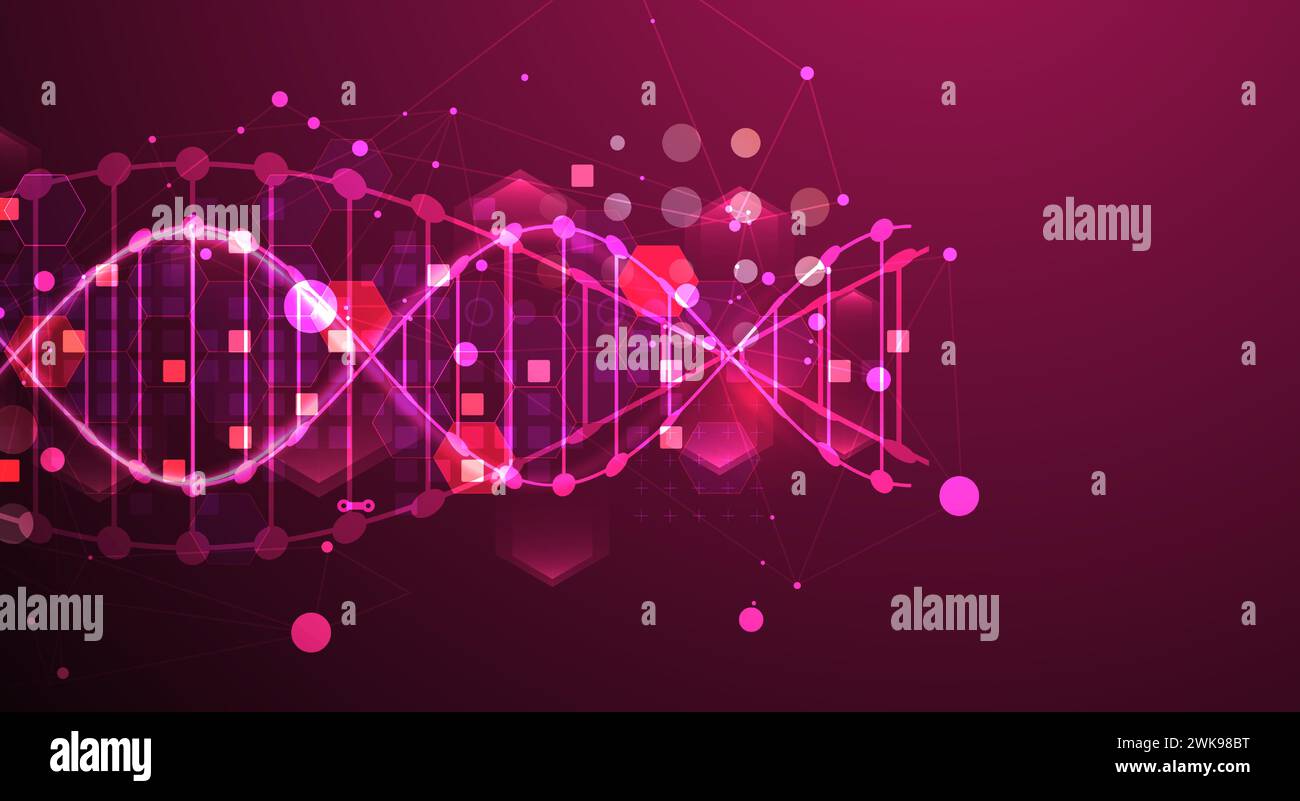 Scientific and technological background. Abstract image of DNA molecule ...