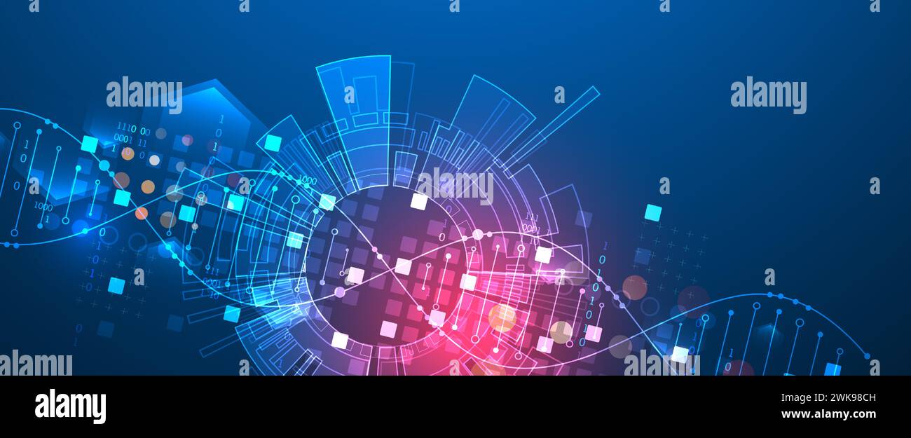 Scientific and technological background. Abstract image of DNA molecule ...