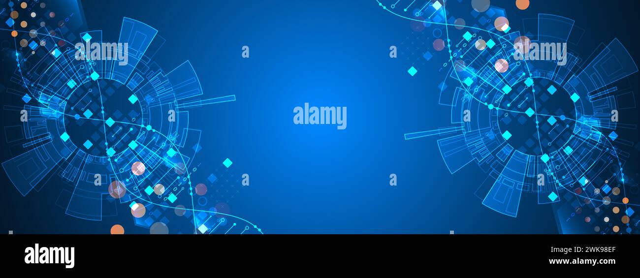 Scientific and technological background. Abstract image of DNA molecule ...