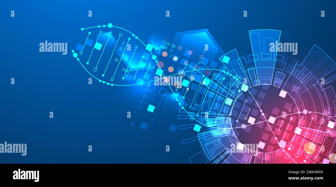 Scientific and technological background. Abstract image of DNA molecule ...