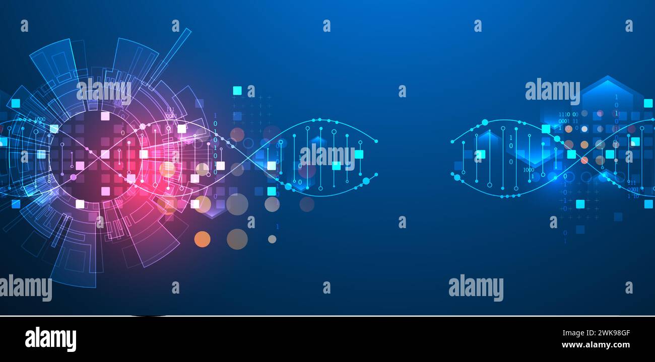 Scientific and technological background. Abstract image of DNA molecule. Vector illustration ...