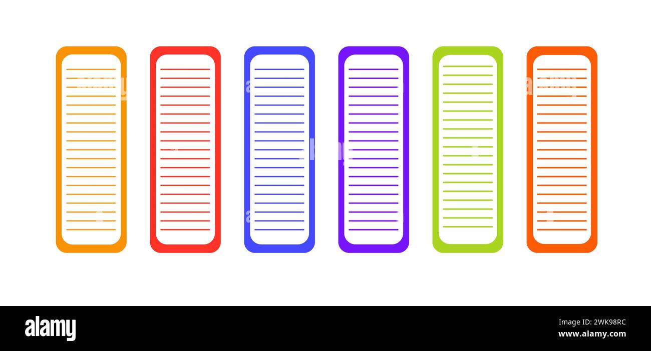 Set of colored bookmarks, stickers for writing notes. Stationery set ...