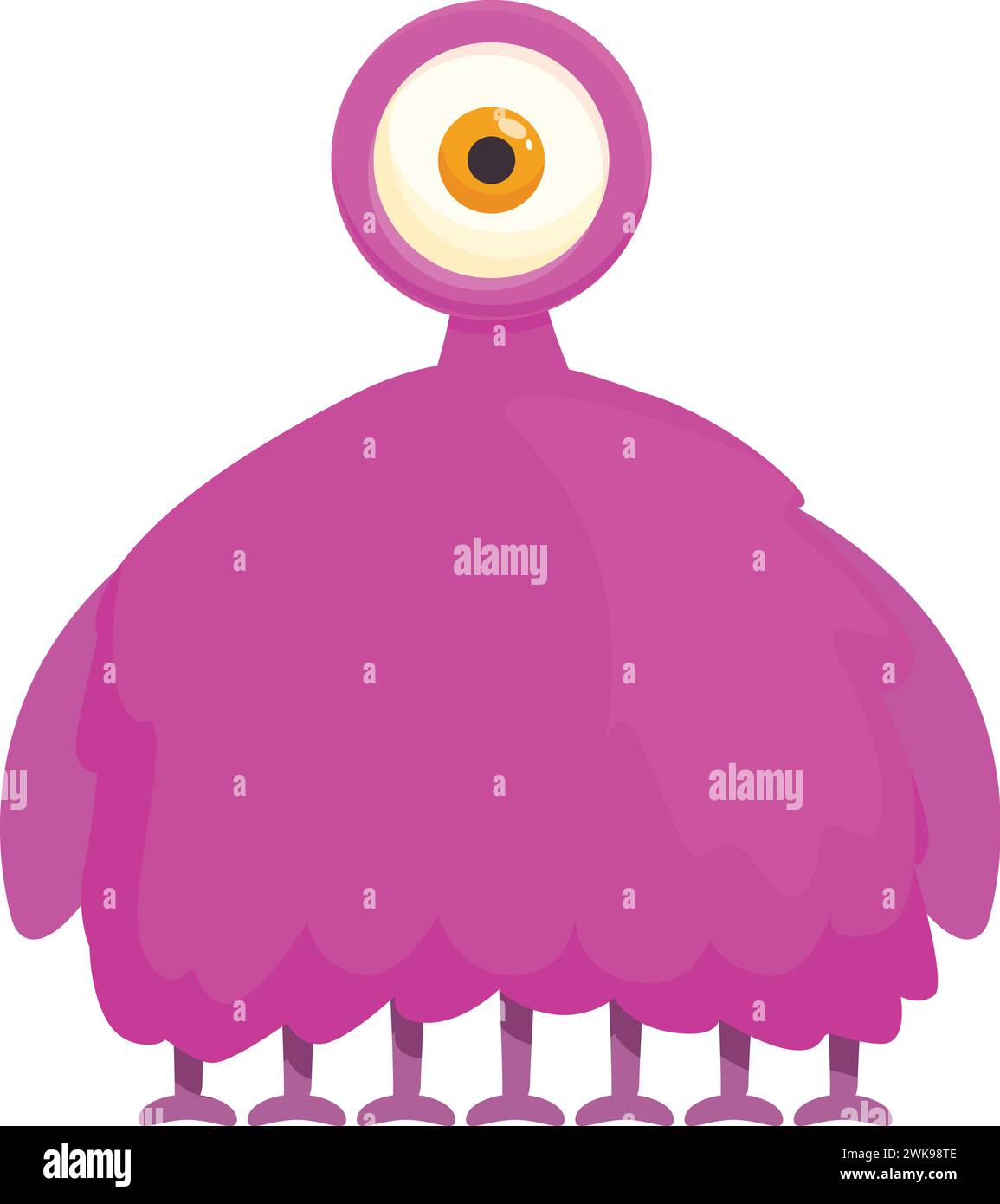 One eye creature icon cartoon vector. Child face. Multi legs monster ...