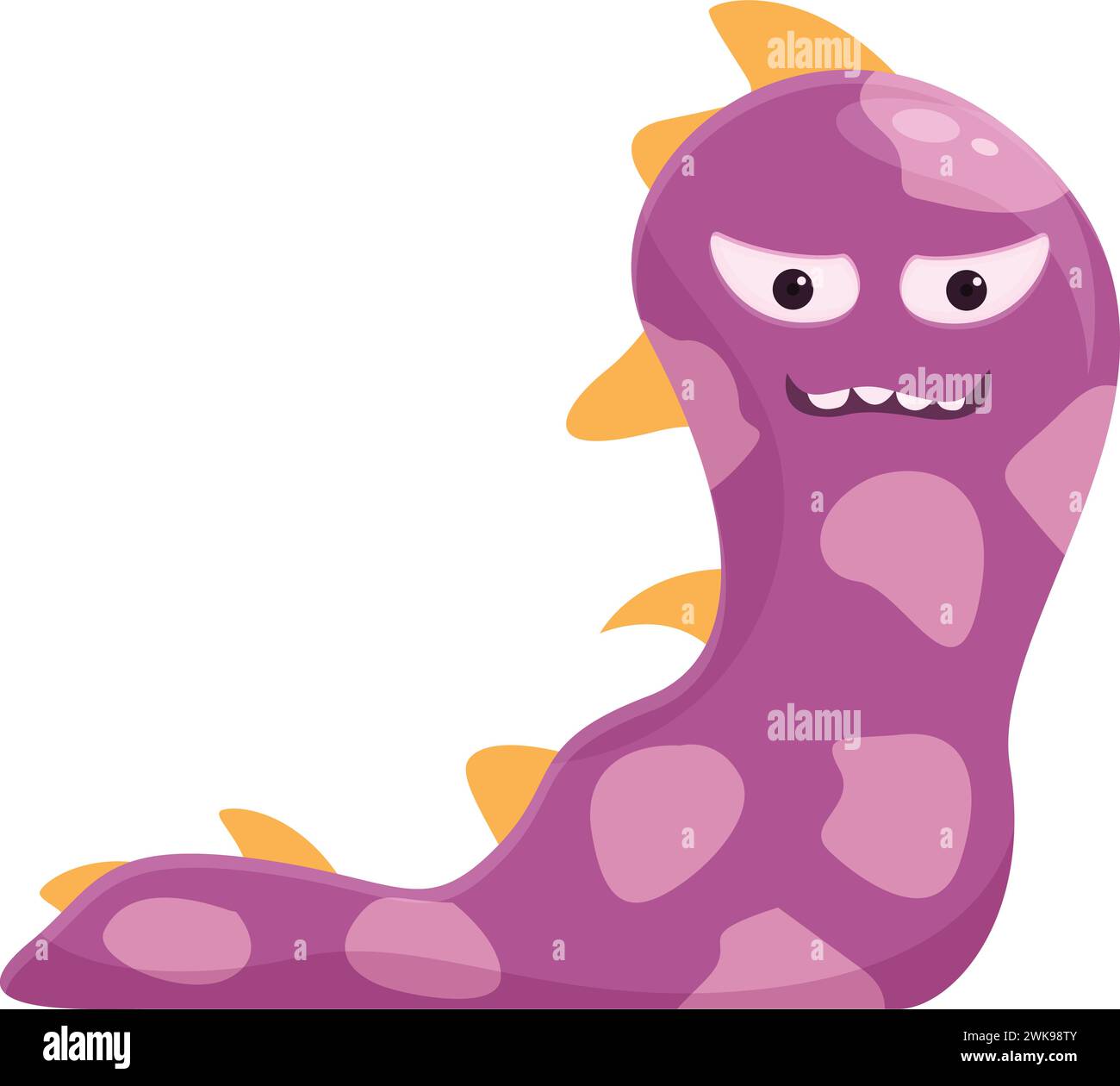 Snake violet monster icon cartoon vector. Comic beast. Troll cute fun ...